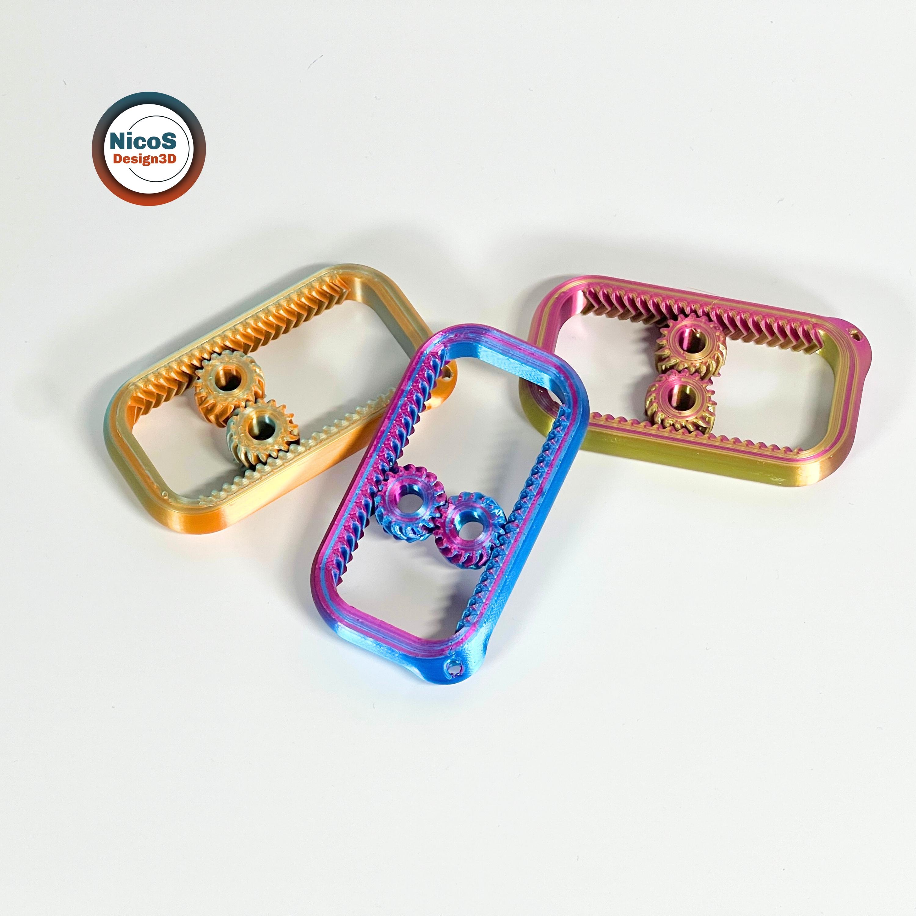 STL File - 3D Print Model | Gear Smooth Slider Fidget Keychain, Gears ...