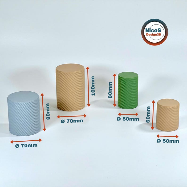 STL File - 3D Print Model | Helix Spiral Storage Container Boxes Set ...