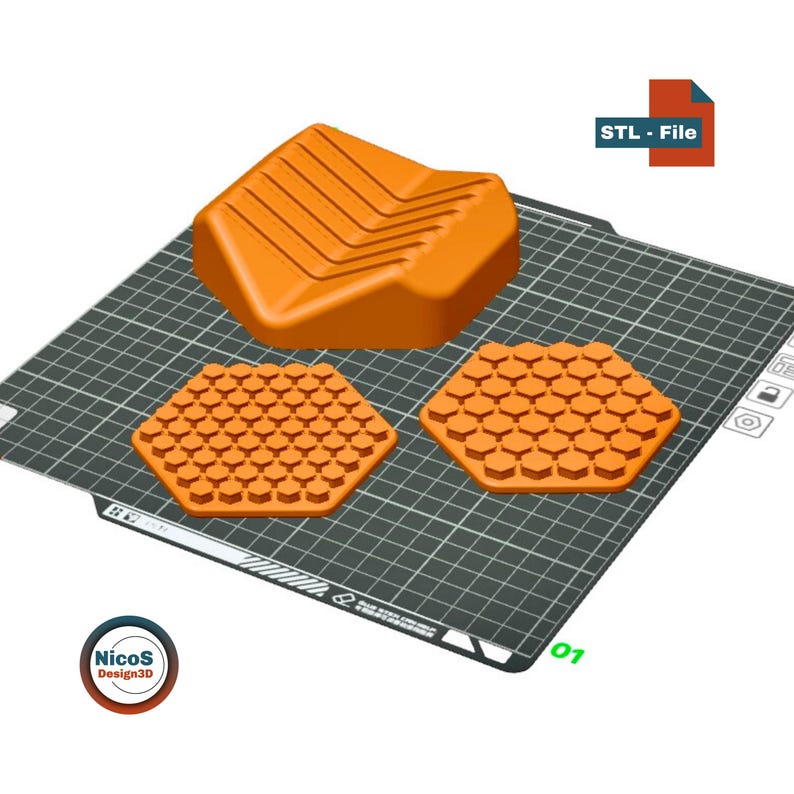 STL File - 3D Print Model | Hexagon Glass Coaster Wobble Fidget Coaster ...