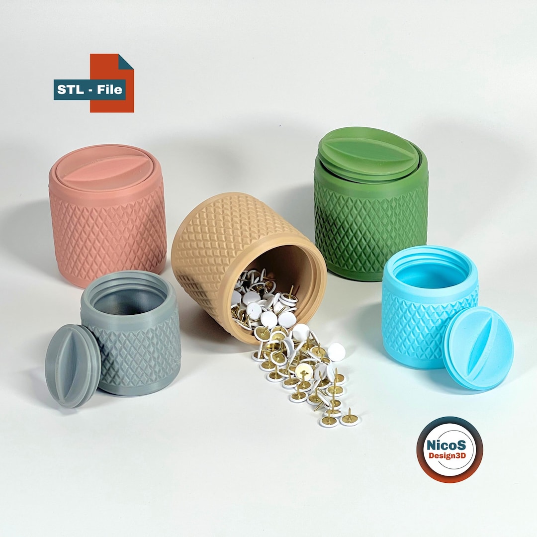 STL File - 3D Print Model | Mini Storage Boxes With Screw Lids for ...