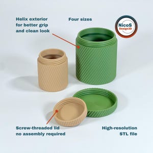 STL File - 3D Print Model | Helix Spiral Storage Container Boxes Set ...