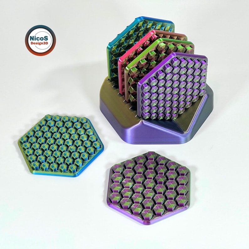STL File - 3D Print Model | Hexagon Glass Coaster Wobble Fidget Coaster ...