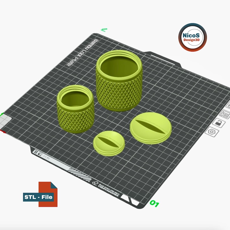 STL File - 3D Print Model | Mini Storage Boxes With Screw Lids for ...