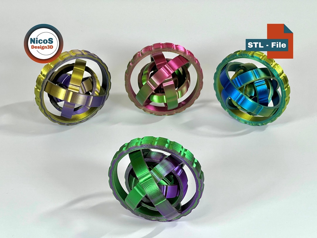Anti Stress Fidget Axis XXL Gyroscope Spinner Print in Place | Digital ...