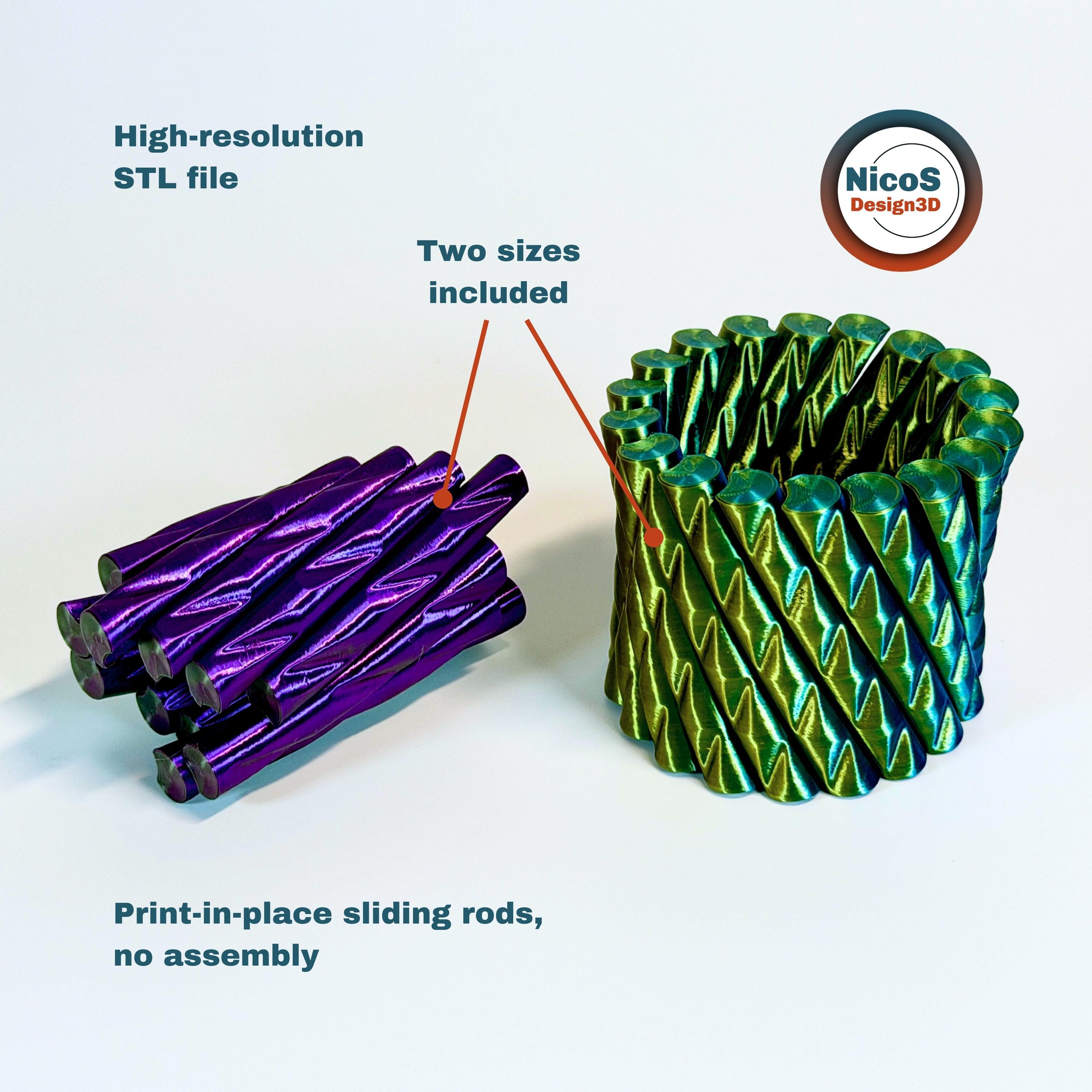 STL File - 3D Print Model | Wobble Ring Fidget Helix, Print-in-place ...