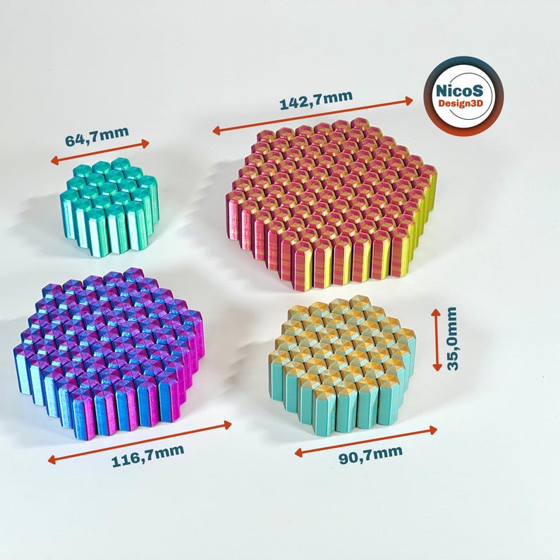 STL File - 3D Print Model | Hexagon Wobble Fidget, Print-in-place ...