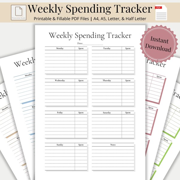 Spending Tracker Digital - Etsy