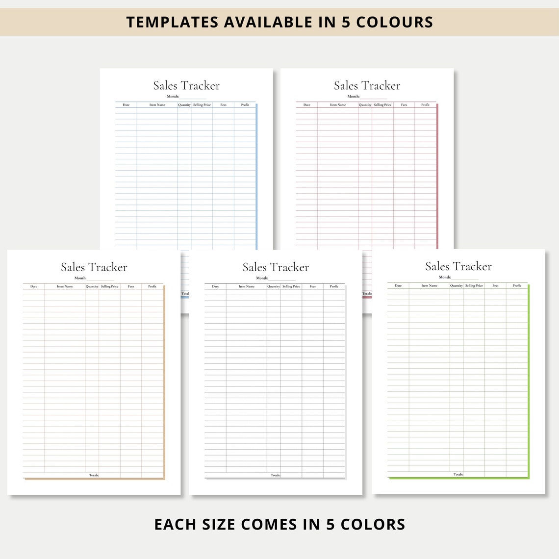 Sales Tracker Printable & Fillable, Small Business Sales Template ...