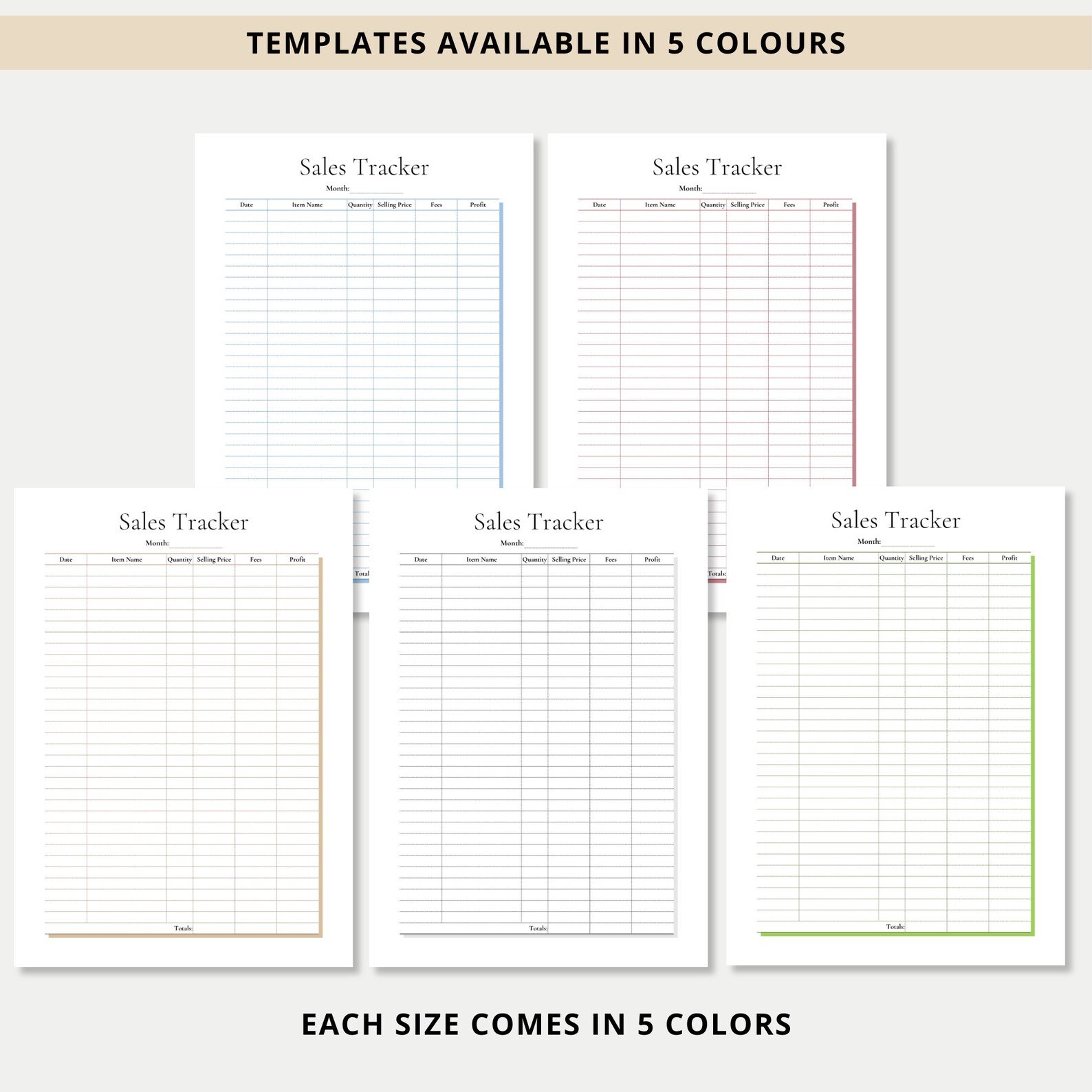 Sales Tracker Printable & Fillable, Small Business Sales Template ...