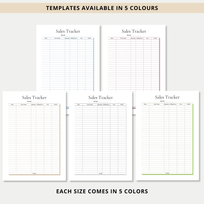 Sales Tracker Printable & Fillable, Small Business Sales Template ...