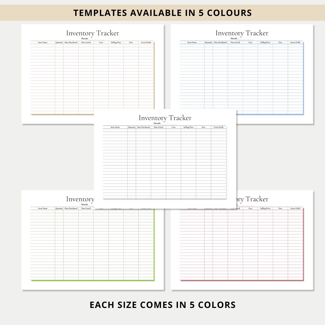 Inventory Tracker Sheet Printable & Fillable, Product Inventory Log ...