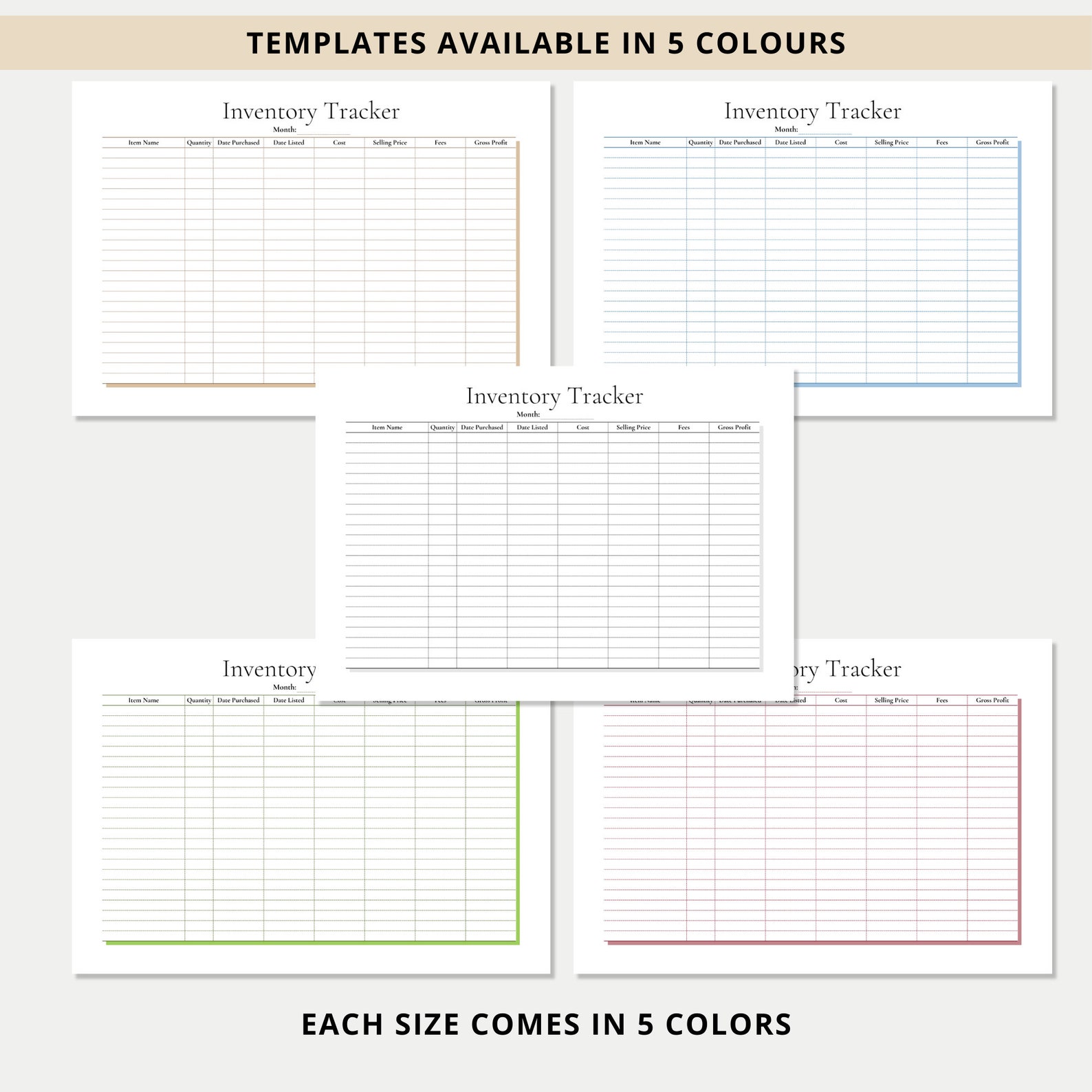 Inventory Tracker Sheet Printable & Fillable, Product Inventory Log ...