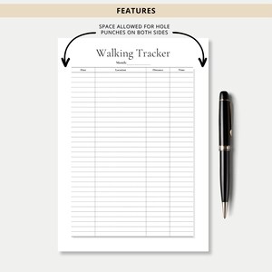 Walking Tracker Printable & Fillable, Step Tracker, Exercise Log, Daily ...