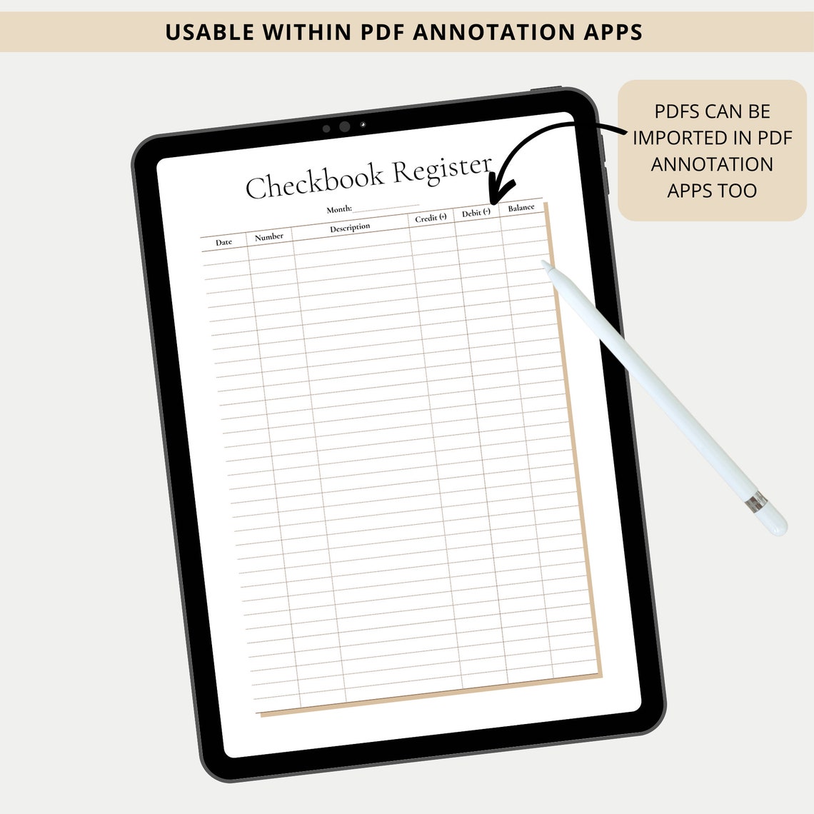 Checkbook Register Printable & Fillable, Check Book Register Template ...