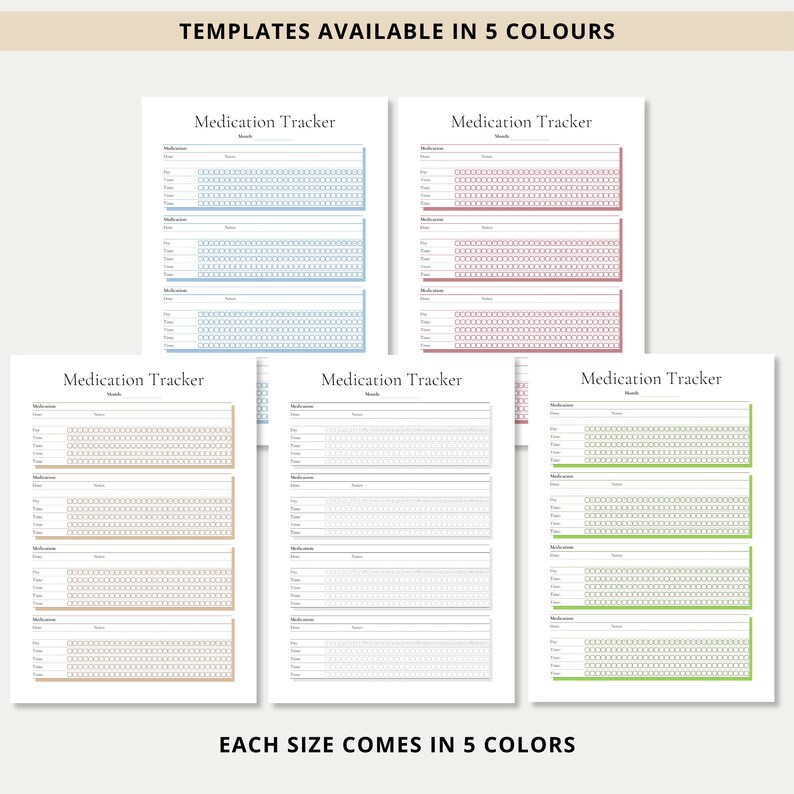 Monthly Medication Tracker Printable & Fillable, Medication Log ...