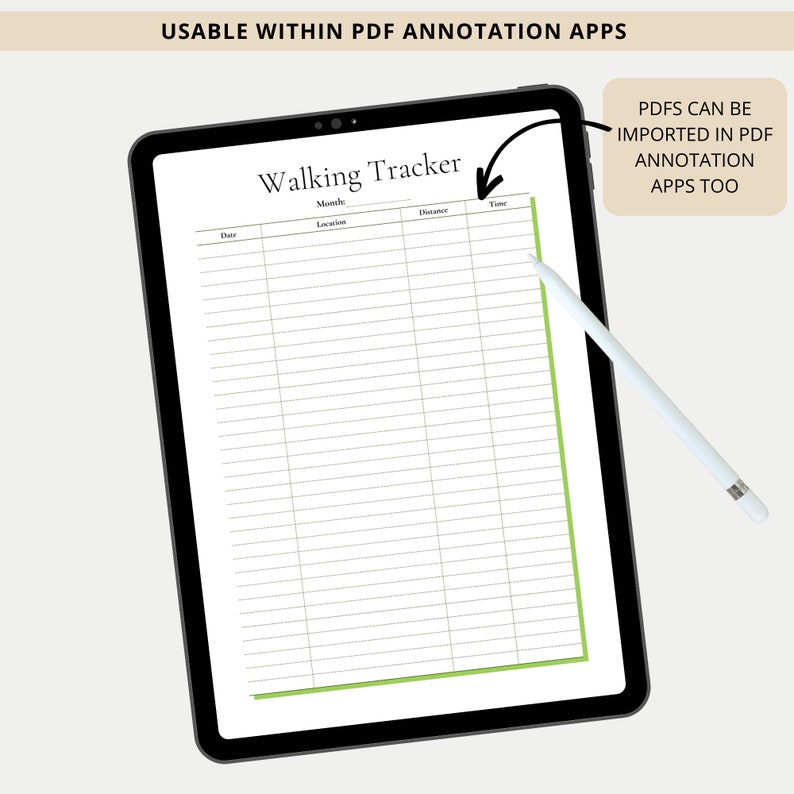 Walking Tracker Printable & Fillable, Step Tracker, Exercise Log, Daily ...