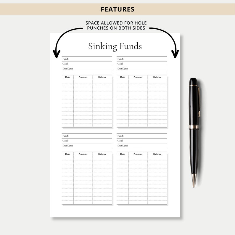 Sinking Funds Tracker Printable & Fillable, Savings Challenge, Savings ...