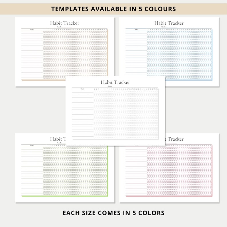 31 Day Habit Tracker Printable & Fillable, Monthly Habit Tracker Sheet ...