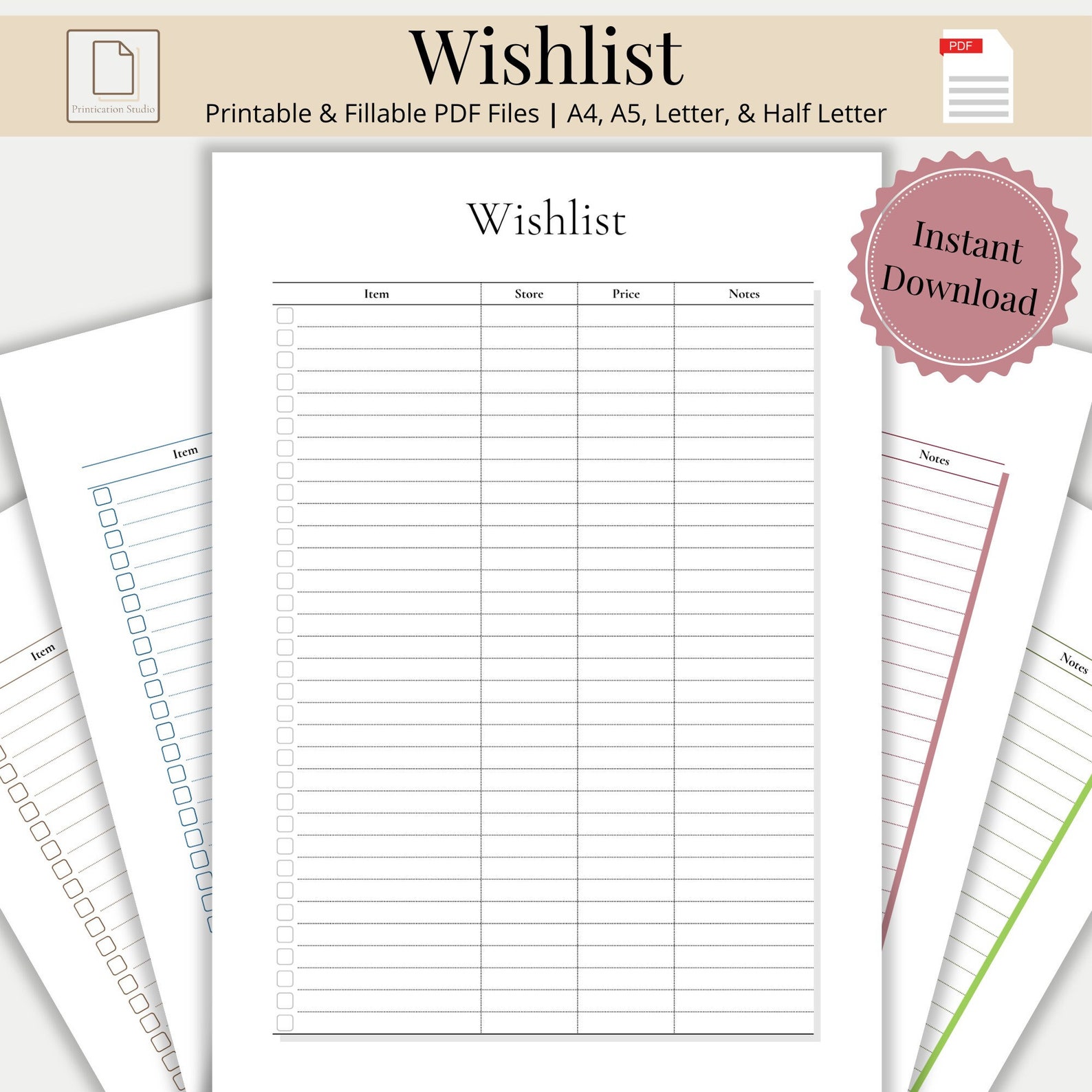 Wishlist Printable & Fillable, Wishlist Template, Gift Wishlist Planner ...