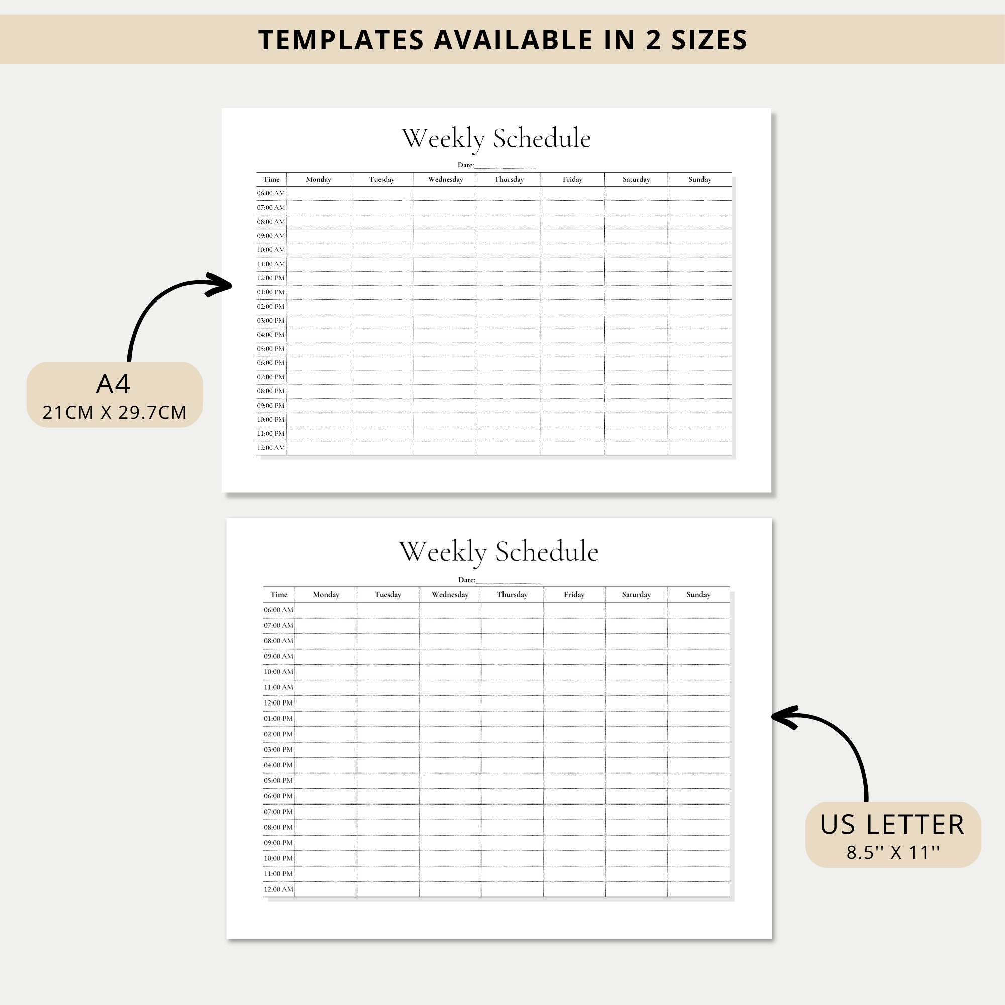 Hourly Weekly Schedule Printable & Fillable, Hourly Weekly Planner ...
