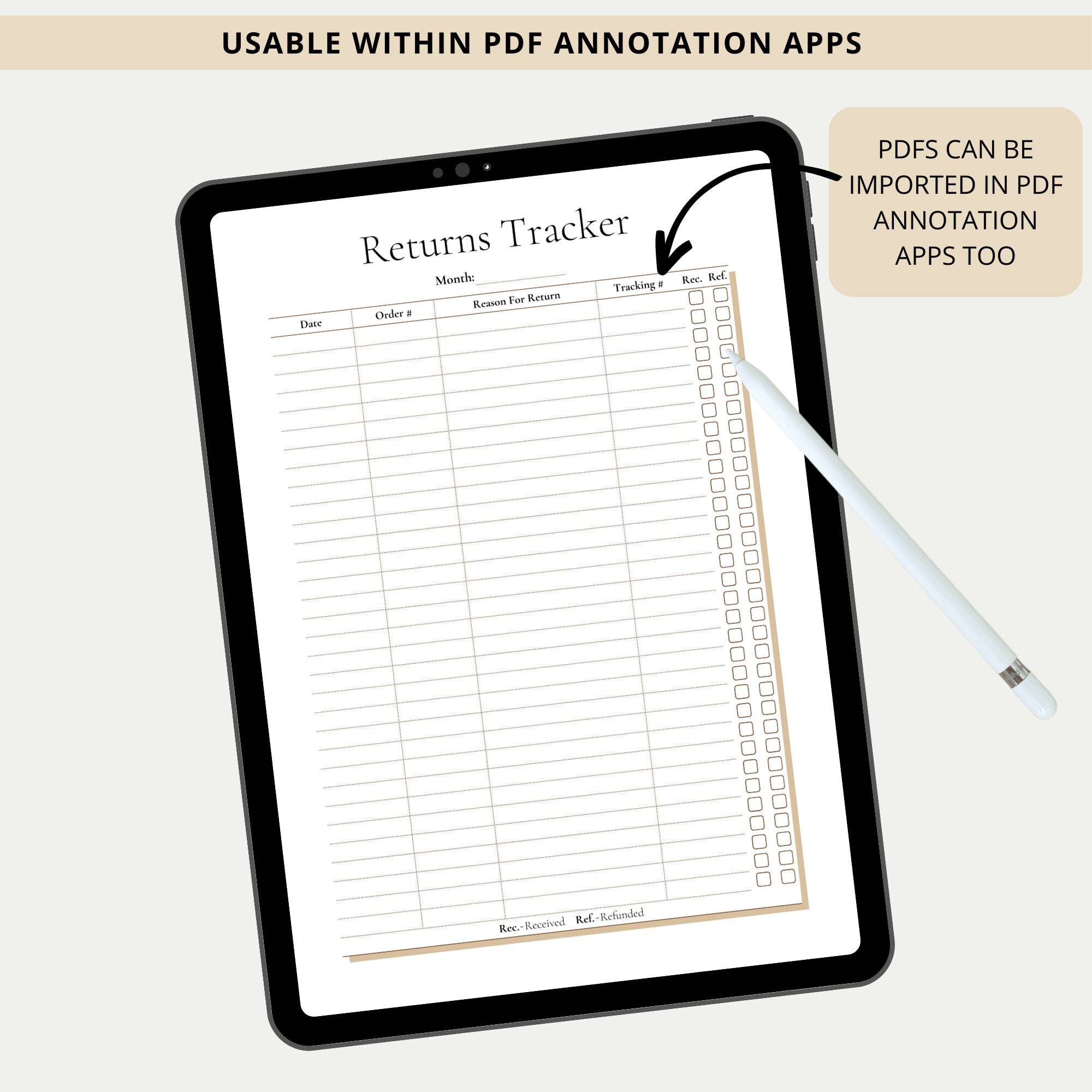 Return Tracker Printable & Fillable, Customer Order Return Log, Refund ...