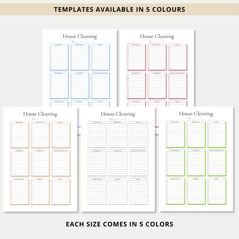 House Cleaning Checklist Printable & Fillable, Deep Cleaning Checklist ...