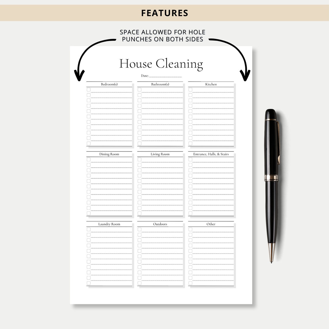 House Cleaning Checklist Printable & Fillable, Deep Cleaning Checklist ...
