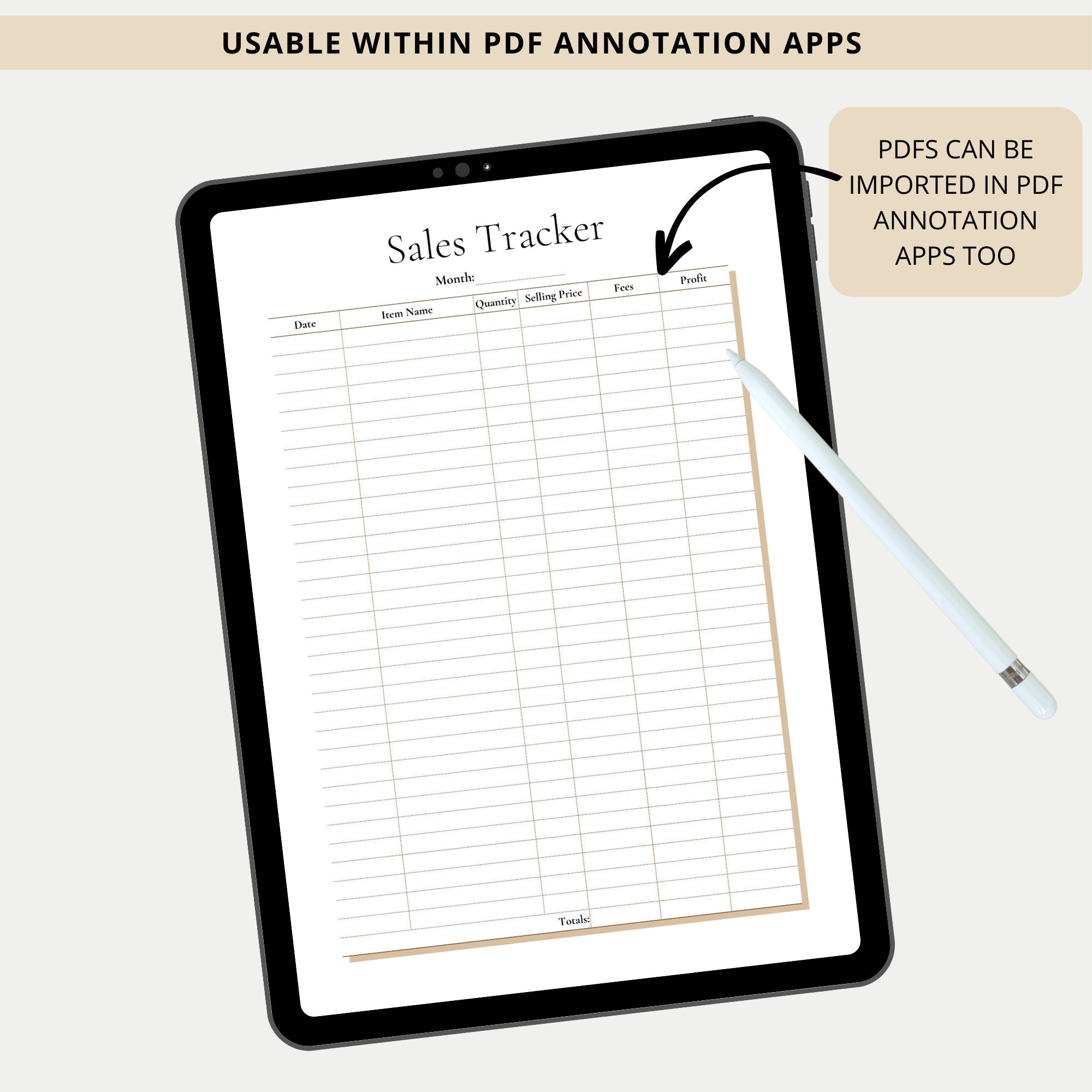 Sales Tracker Printable & Fillable, Small Business Sales Template ...