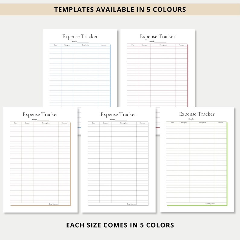 Expense Tracker Printable & Fillable Business Expense Log, Expense ...