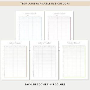Daily Calorie Tracker Printable & Fillable, Calorie Counter Template ...
