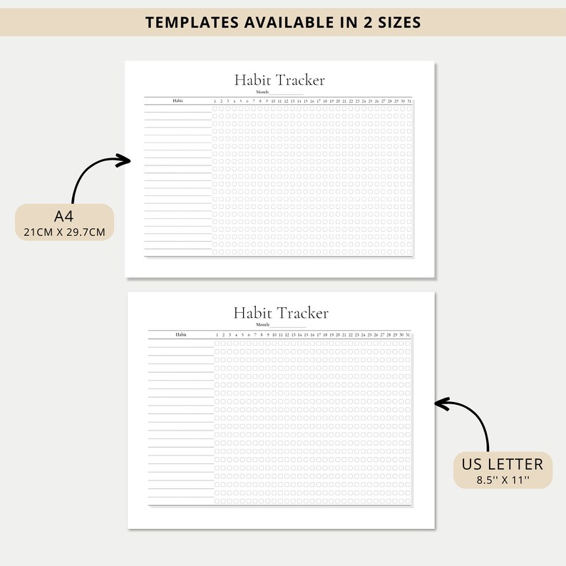 31 Day Habit Tracker Printable & Fillable Monthly Habit - Etsy