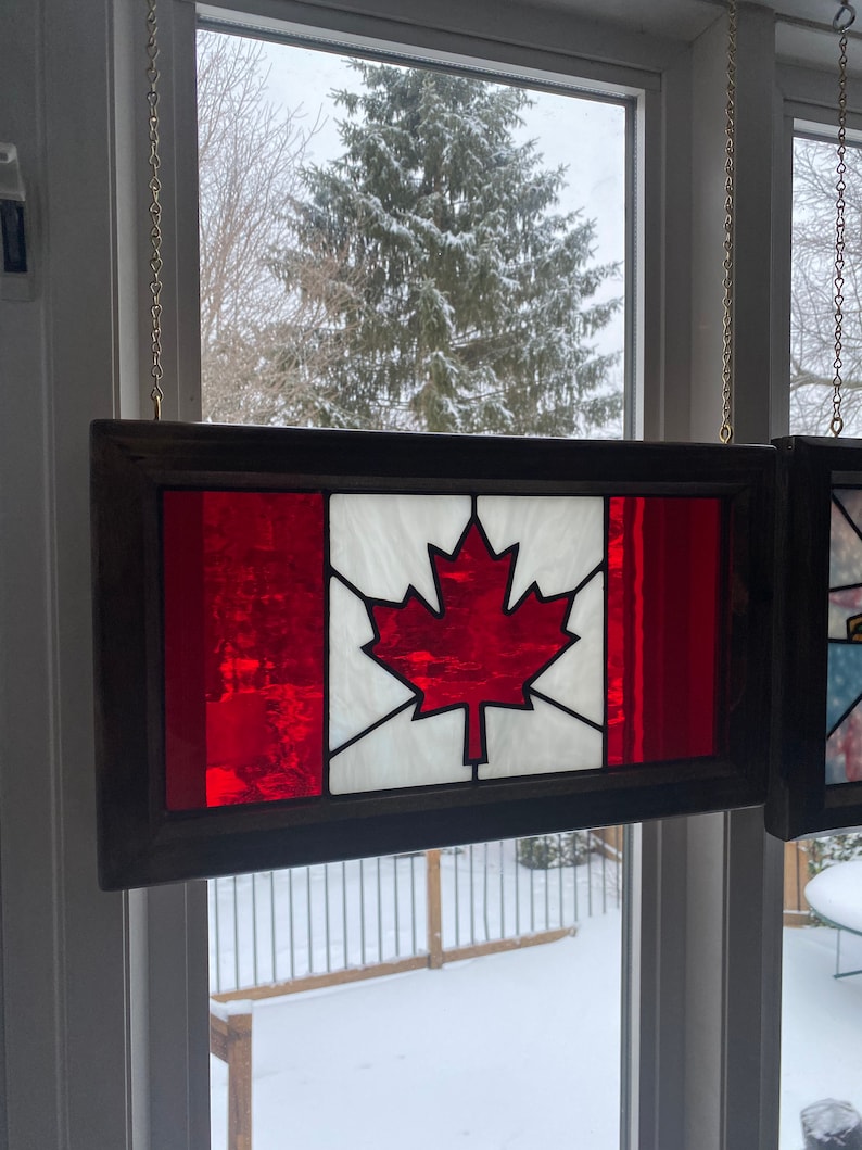 Stained Glass Canada Flag - Etsy