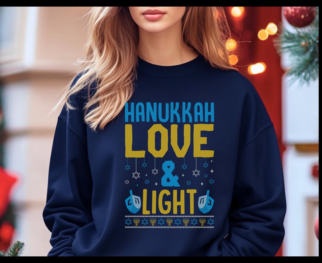 Hanukkah Jumper, Hanukkah Sweatshirt, Menorah Holiday Jumper, Funny ...
