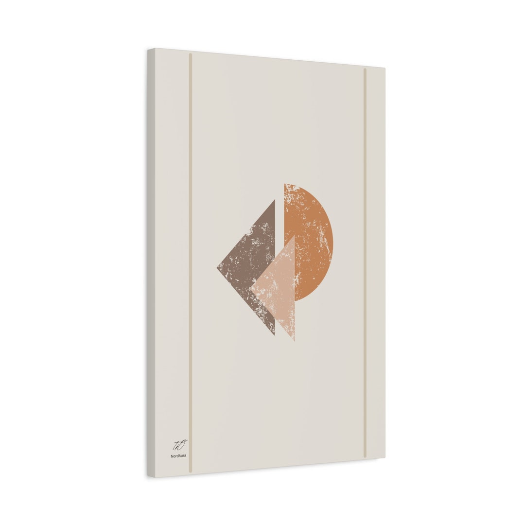 Geometric Abstract Scandi Style Shapes Canvas, Boho Style Triangles ...