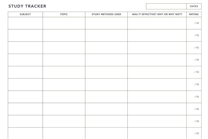 Study Trackers and Planner (+20 Pages) - Etsy