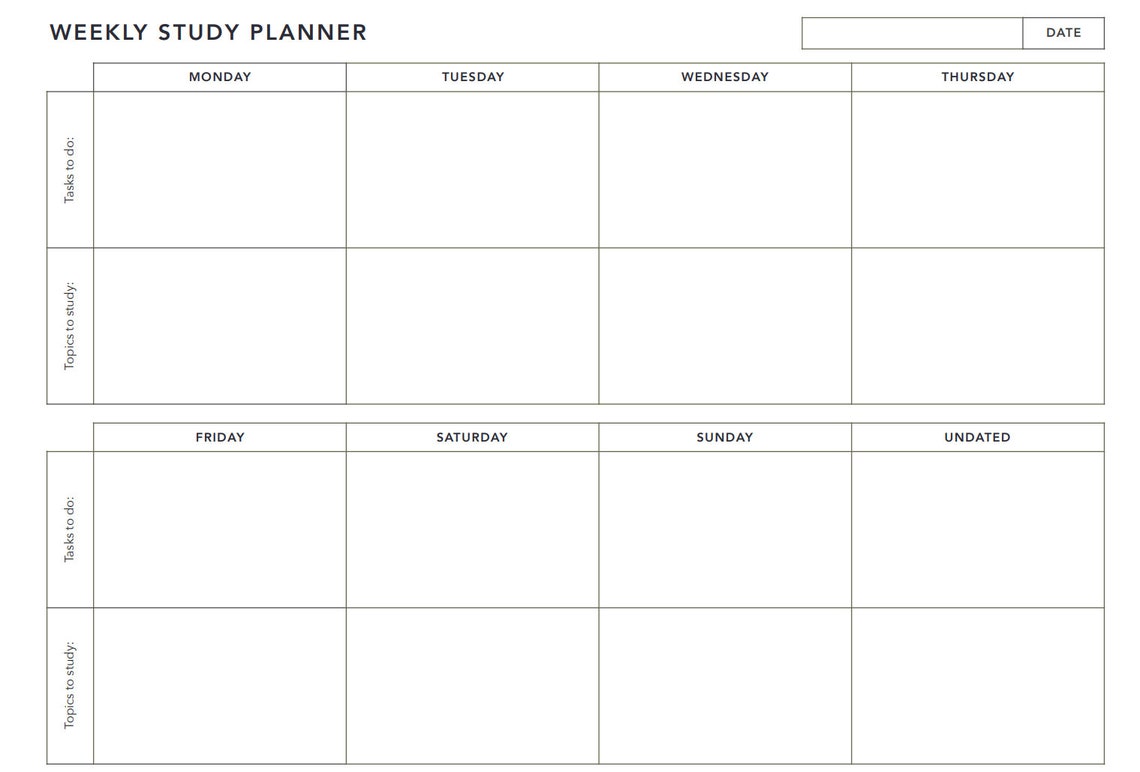 Study Trackers and Planner (+20 Pages) - Etsy