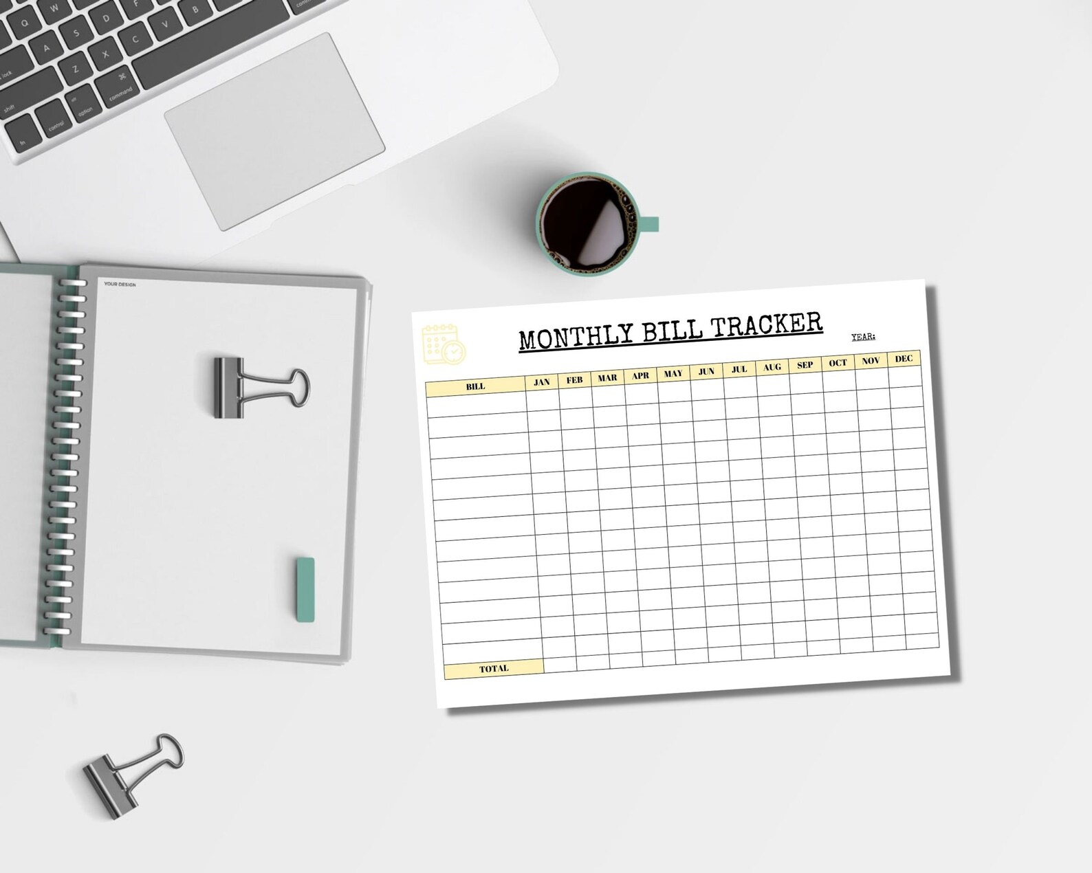Monthly Bill Tracker Printable Colourful Payment Tracker Bill Payments ...