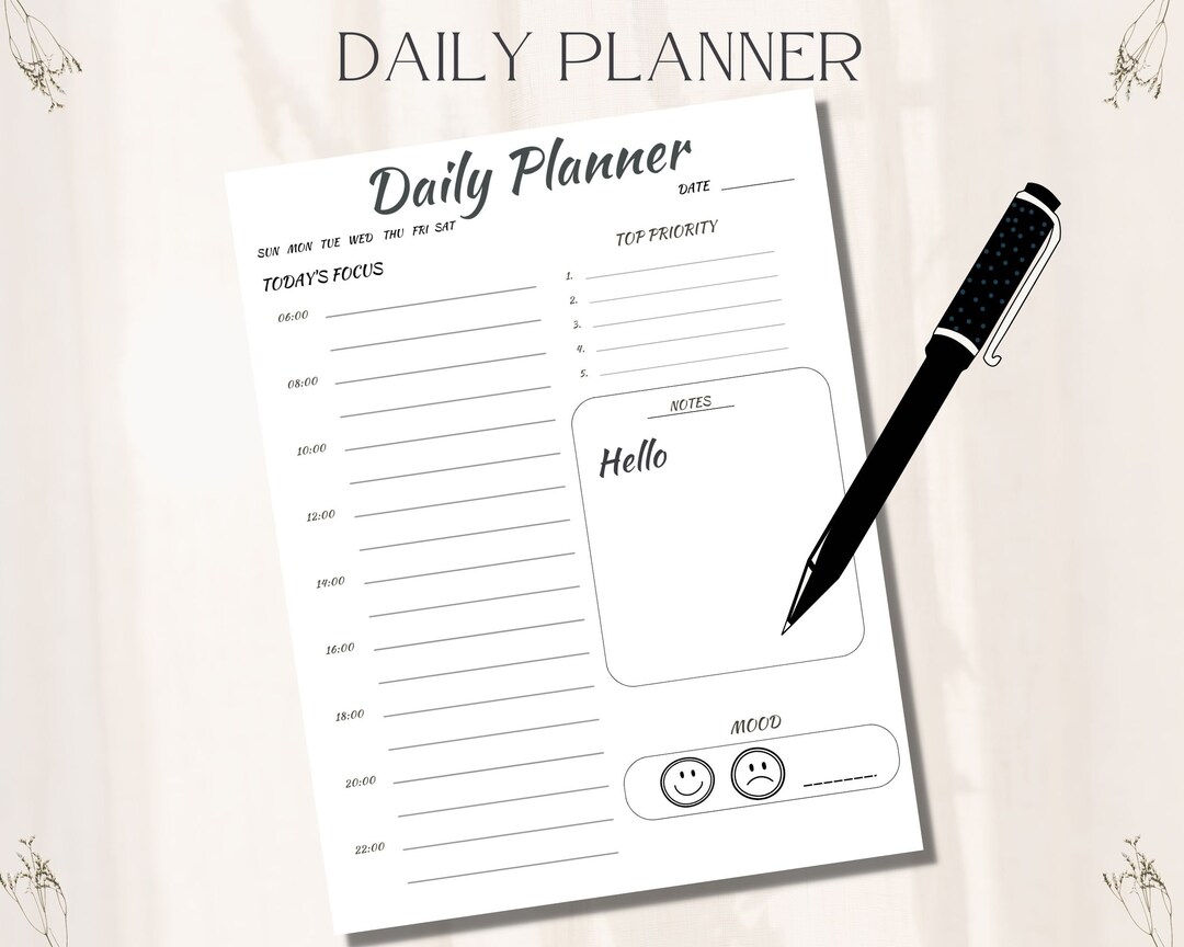Daily Routine Planner, Printable Daily Planner, Daily Goal Planner ...