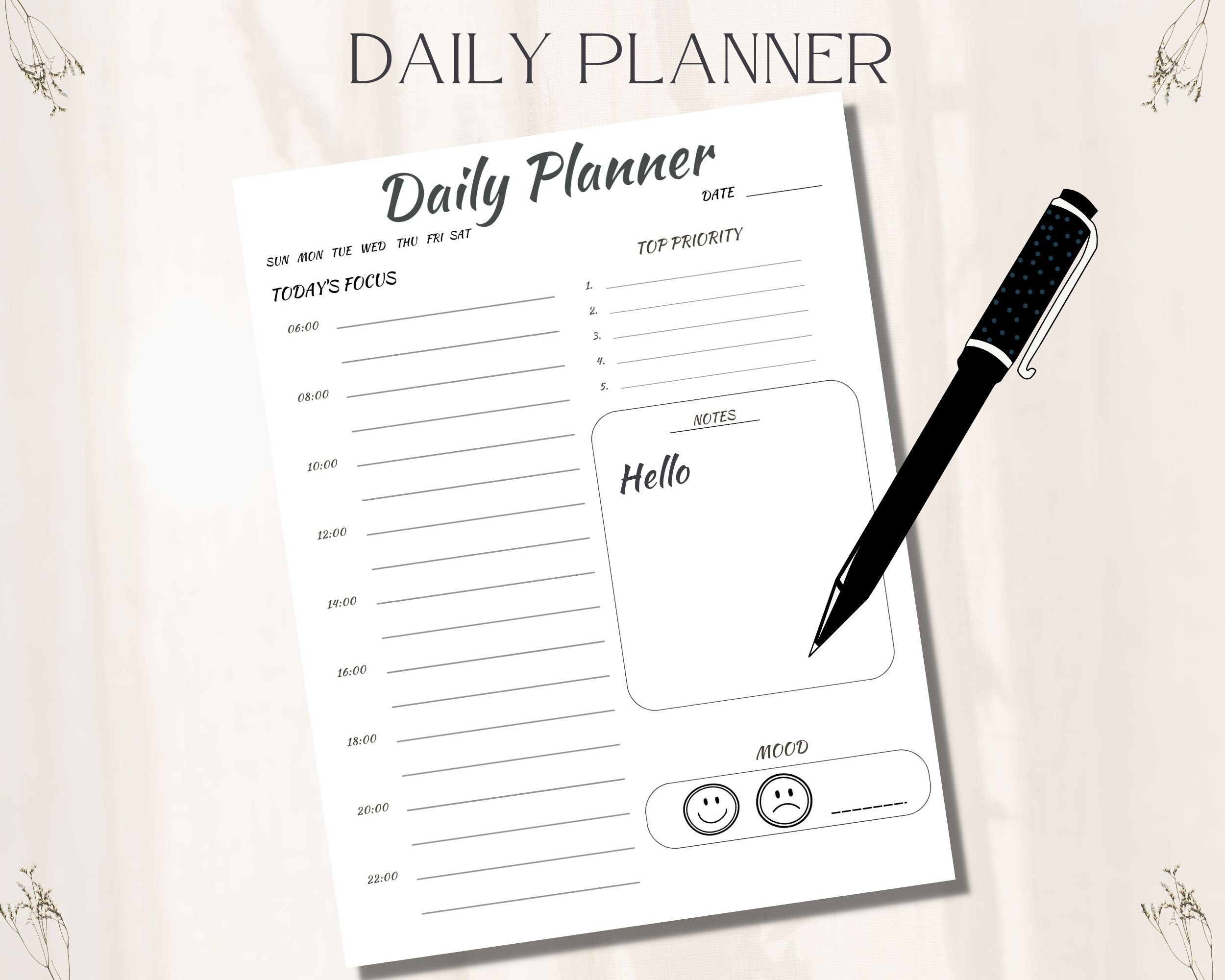 Daily Routine Planner, Printable Daily Planner, Daily Goal Planner ...