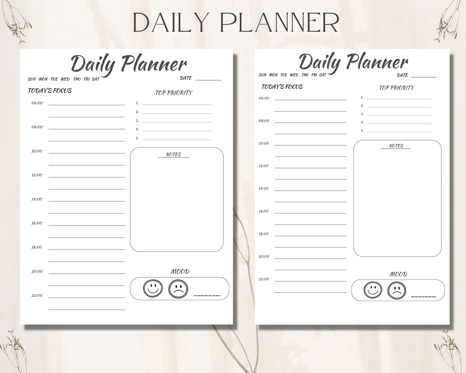 Daily Routine Planner, Printable Daily Planner, Daily Goal Planner ...