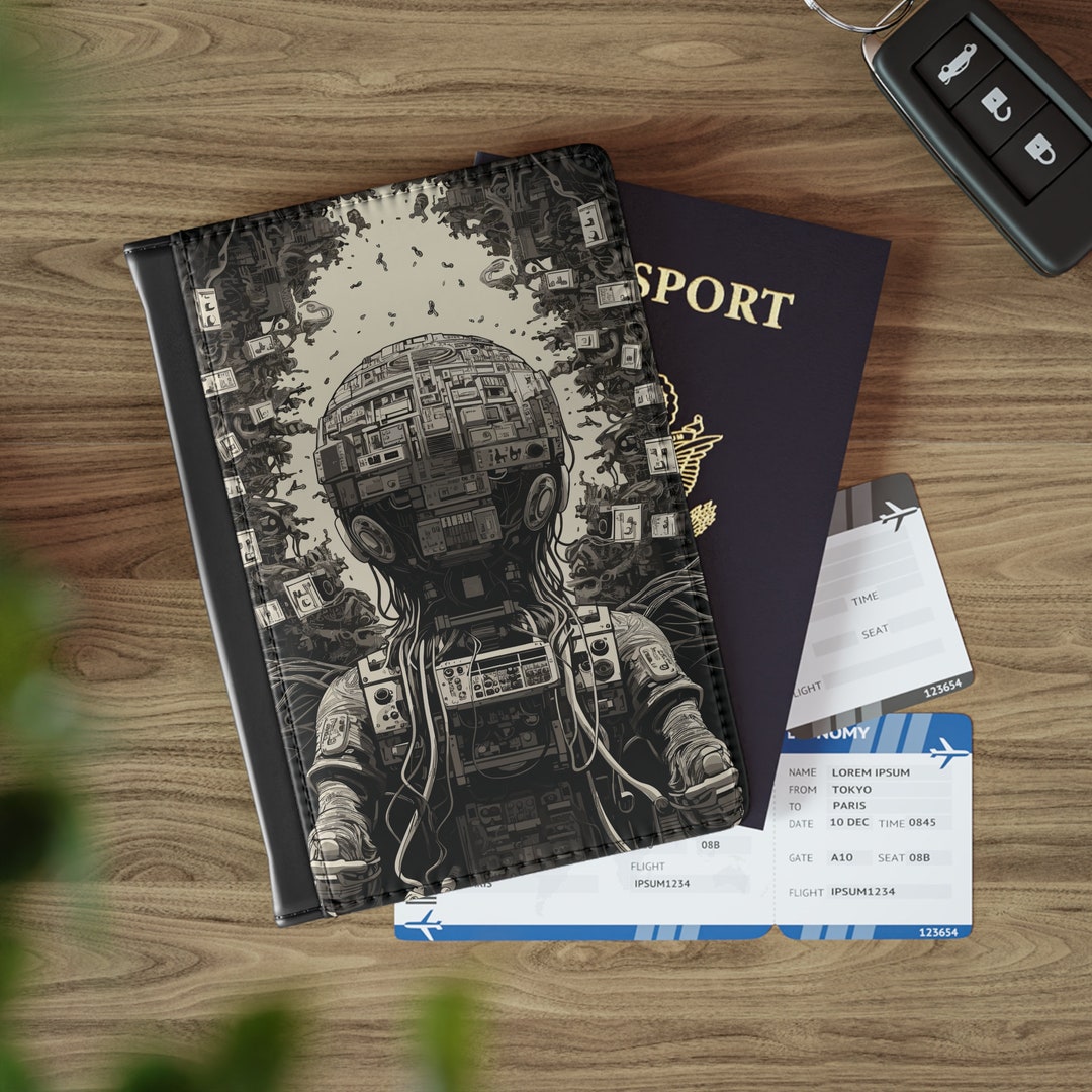 Cyberpunk Bot in Dystopian Matrix | Passport Cover | Passport Holder ...