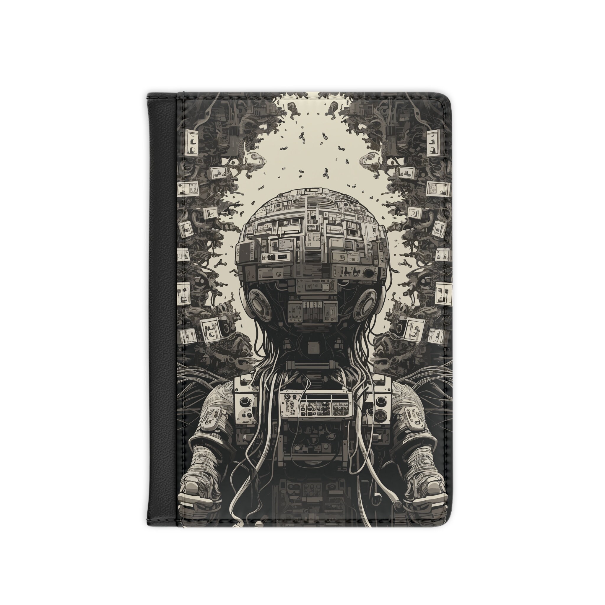 Cyberpunk Bot in Dystopian Matrix | Passport Cover | Passport Holder ...