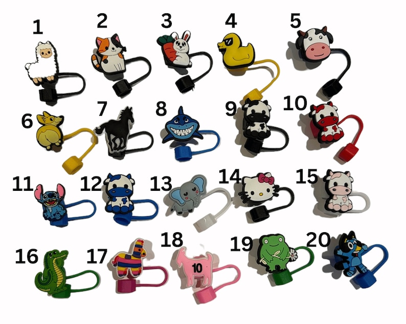 Animals Stanley Straw Topper, Cute Animals Straw Cover, Stanley Cup ...