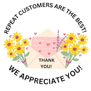 Repeat Customer We Appreciate You Thank You Stickers| Rounded ...