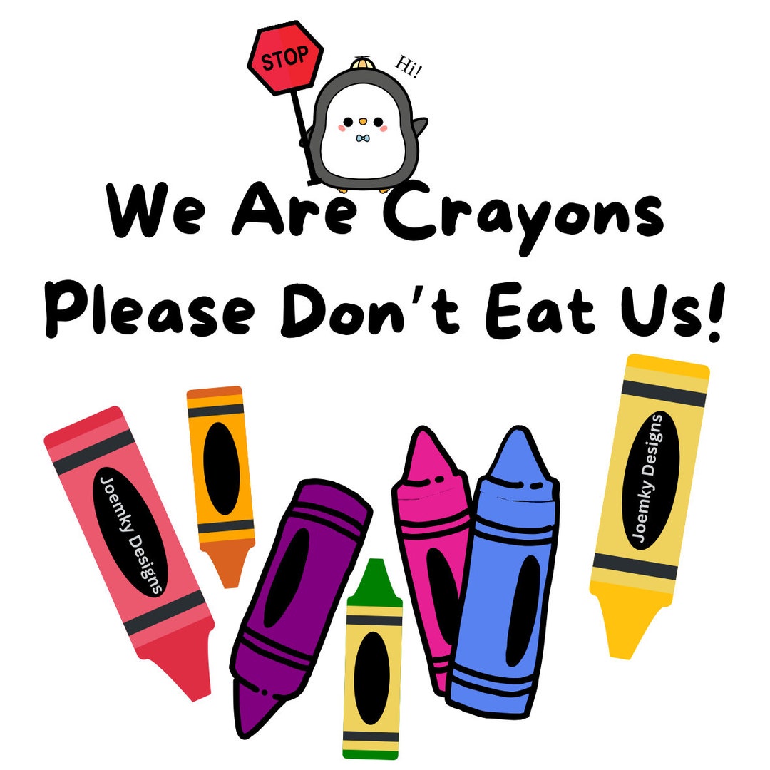 Crayons Warning Vinyl Stickers | Multiple Sizes | Vibrant and Colorful ...