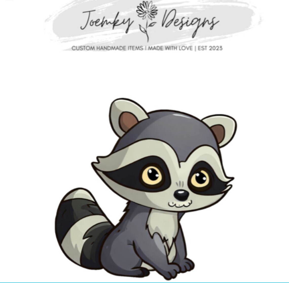Cartoon Racoon | Forest Animal Sticker Sheet | 4 Designs 3"x3" Assorted ...