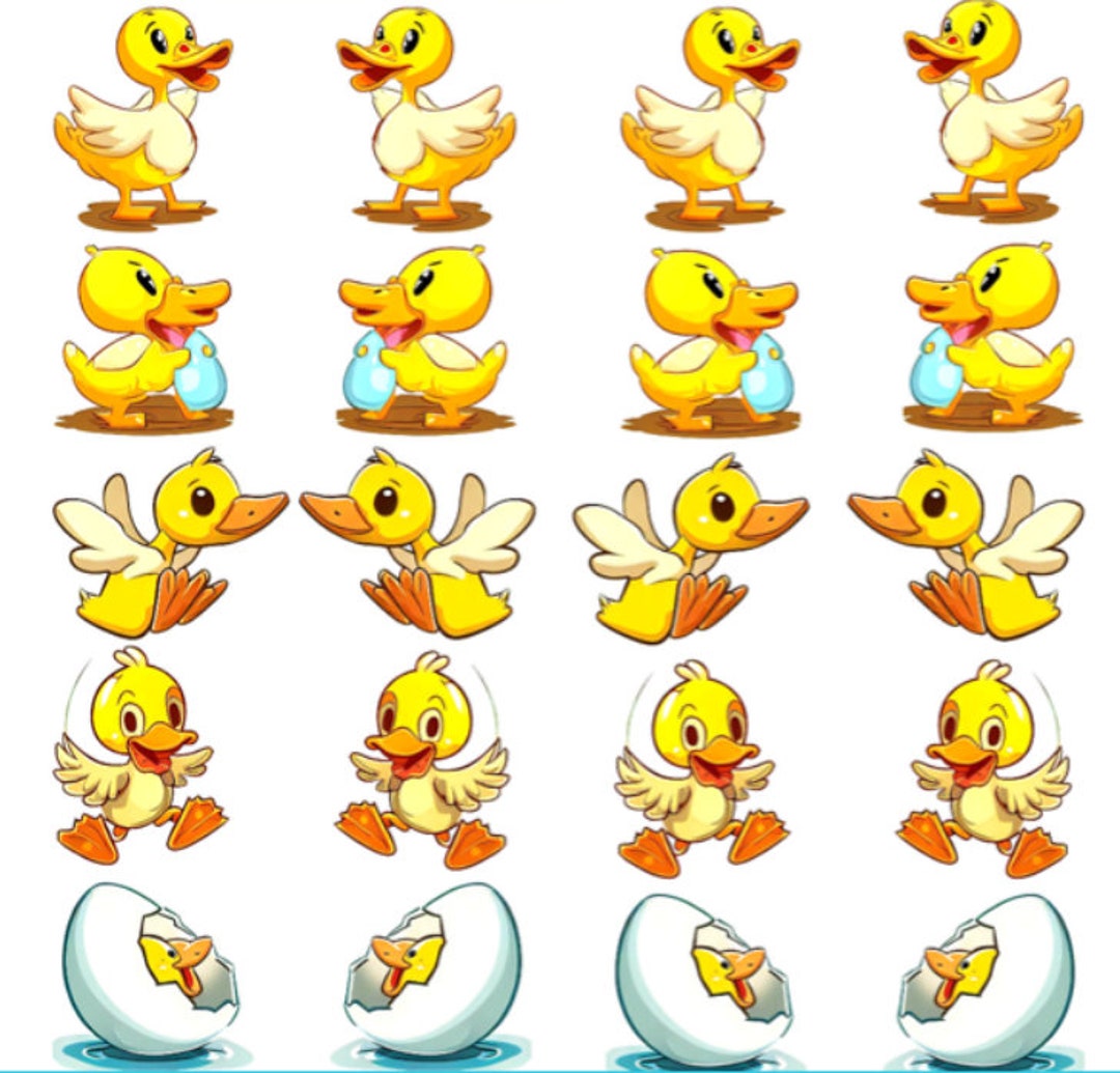 Animal Cartoon Happy Duck | Lake Themed Sticker Sheet | 20 Stickers ...