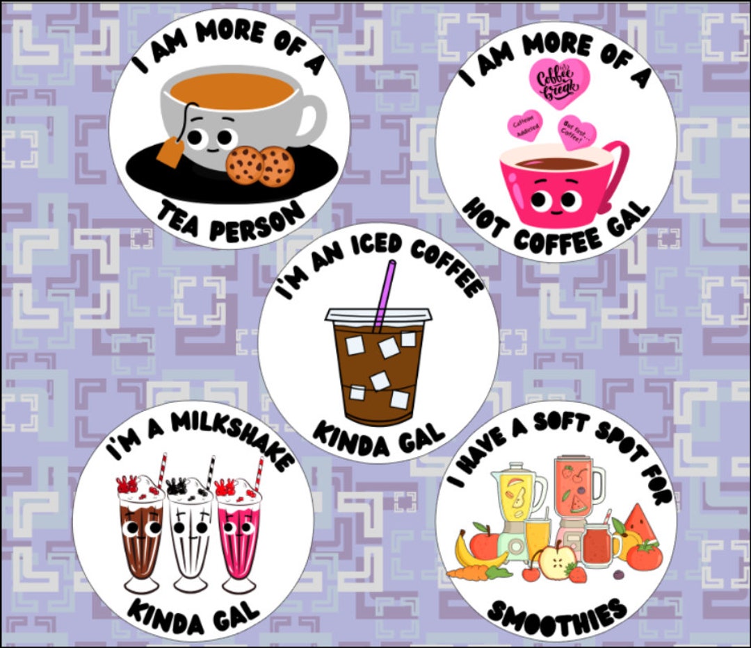 Specialty Drink Stickers: Coffee, Tea, Smoothies - Glossy or Matte ...