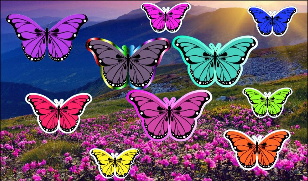 Unique Colorful Spring Butterfly Stickers, Customize Your Wing, Body ...