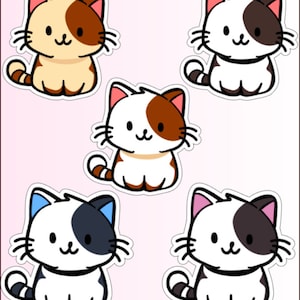 Cartoon Cat Animal Multicolored Sticker Assortment, Adorable Kitty 3 ...